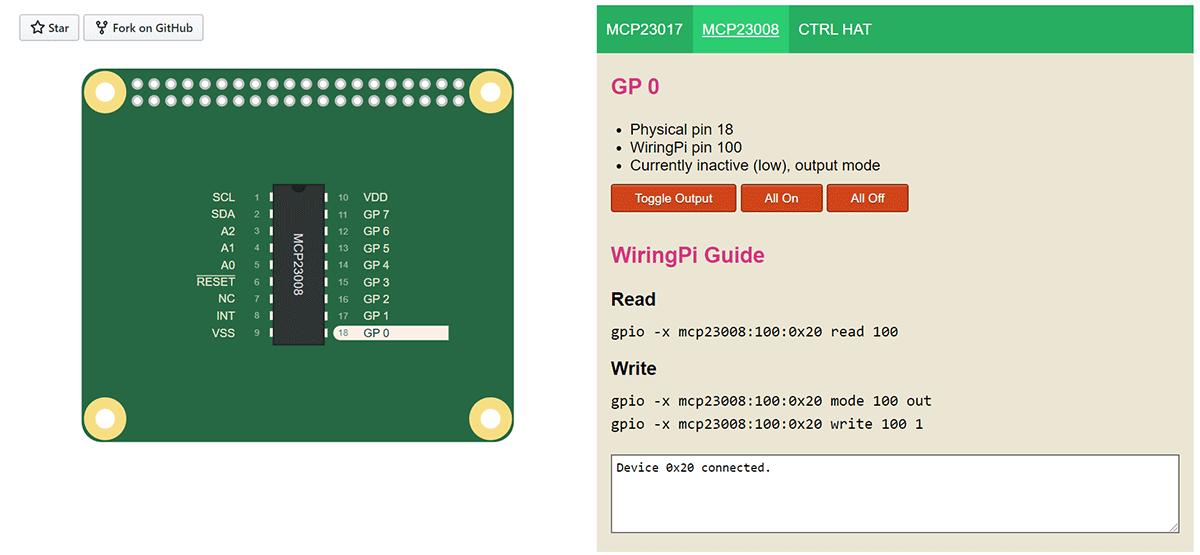MCP23008 - Interactive UI & Pinout Guide